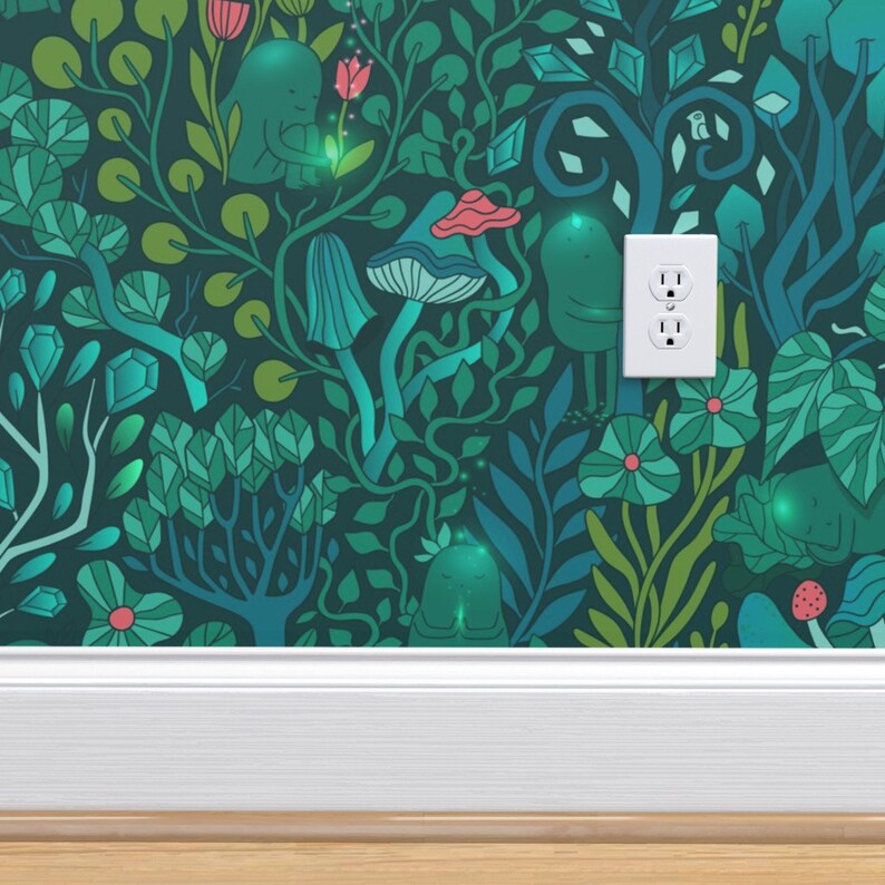 Emerald Forest Wallpaper Emerald Fairy Woodland by | Etsy New Zealand