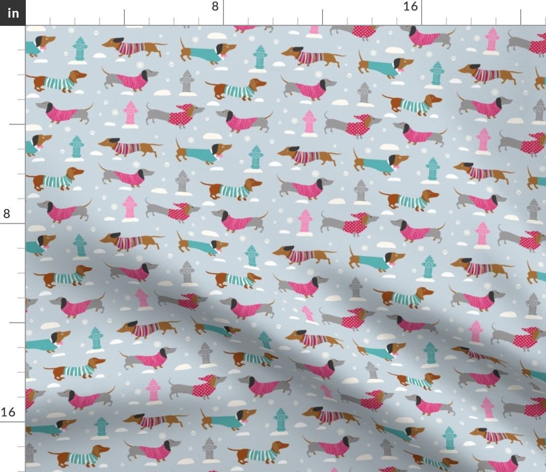 Dachshund Fabric Dachshund Pattern by Chulabird Cute Dogs Dachshund ...