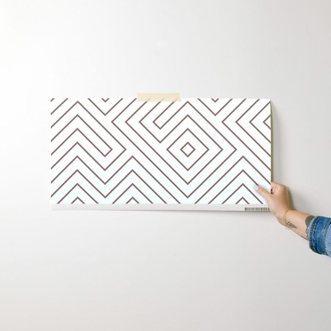 Geometric Wallpaper - Tribal Maze Copper on Cream by Danika Herrick ...