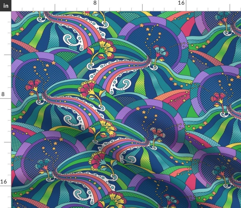 Psychedelic Fabric Road-trippin' by Hootenannit - Etsy