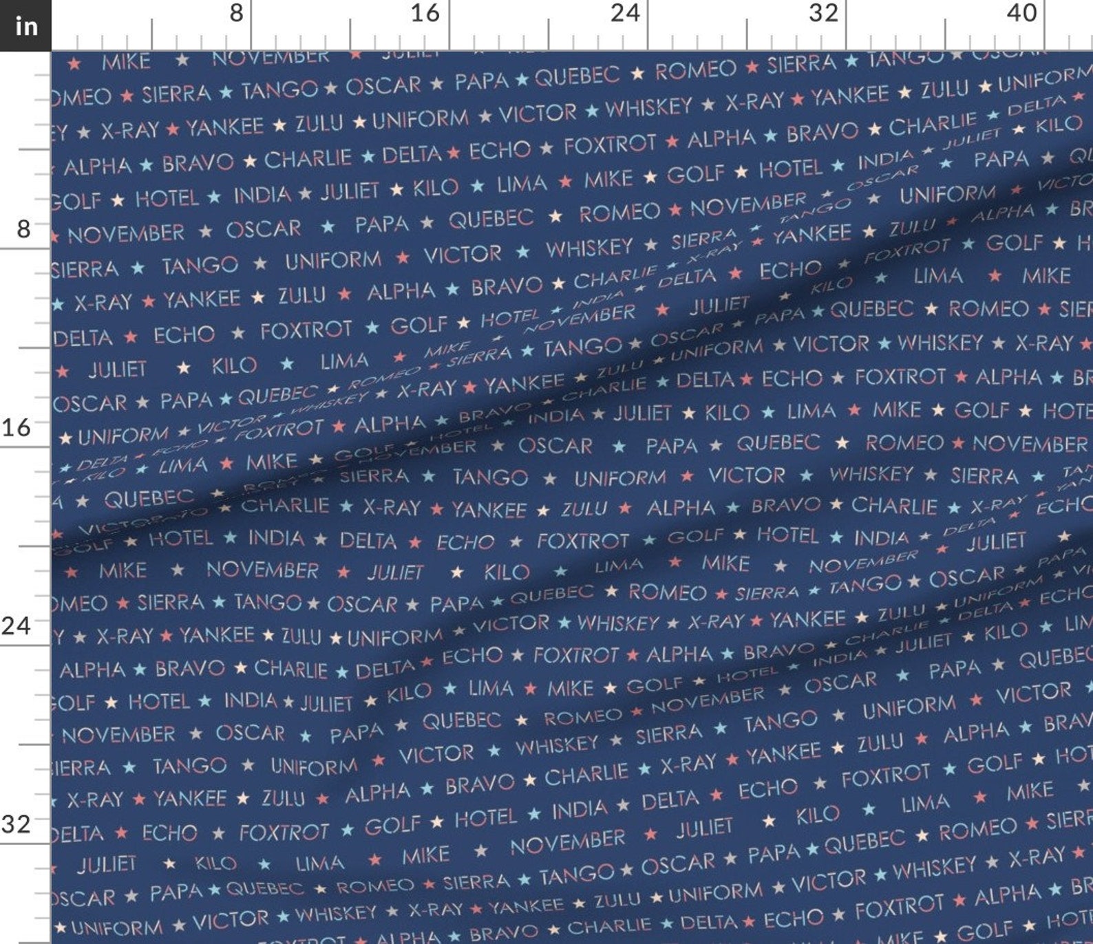 Alphabet Fabric Nautical Alphabet Navy by Weavingmajor - Etsy