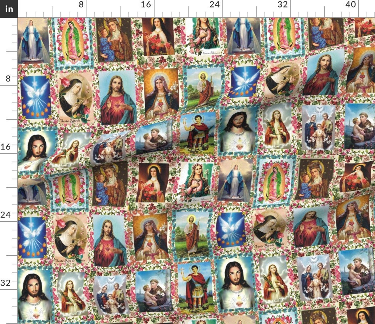 Catholic Saints Fabric Catholic Saints and Images Collage by - Etsy