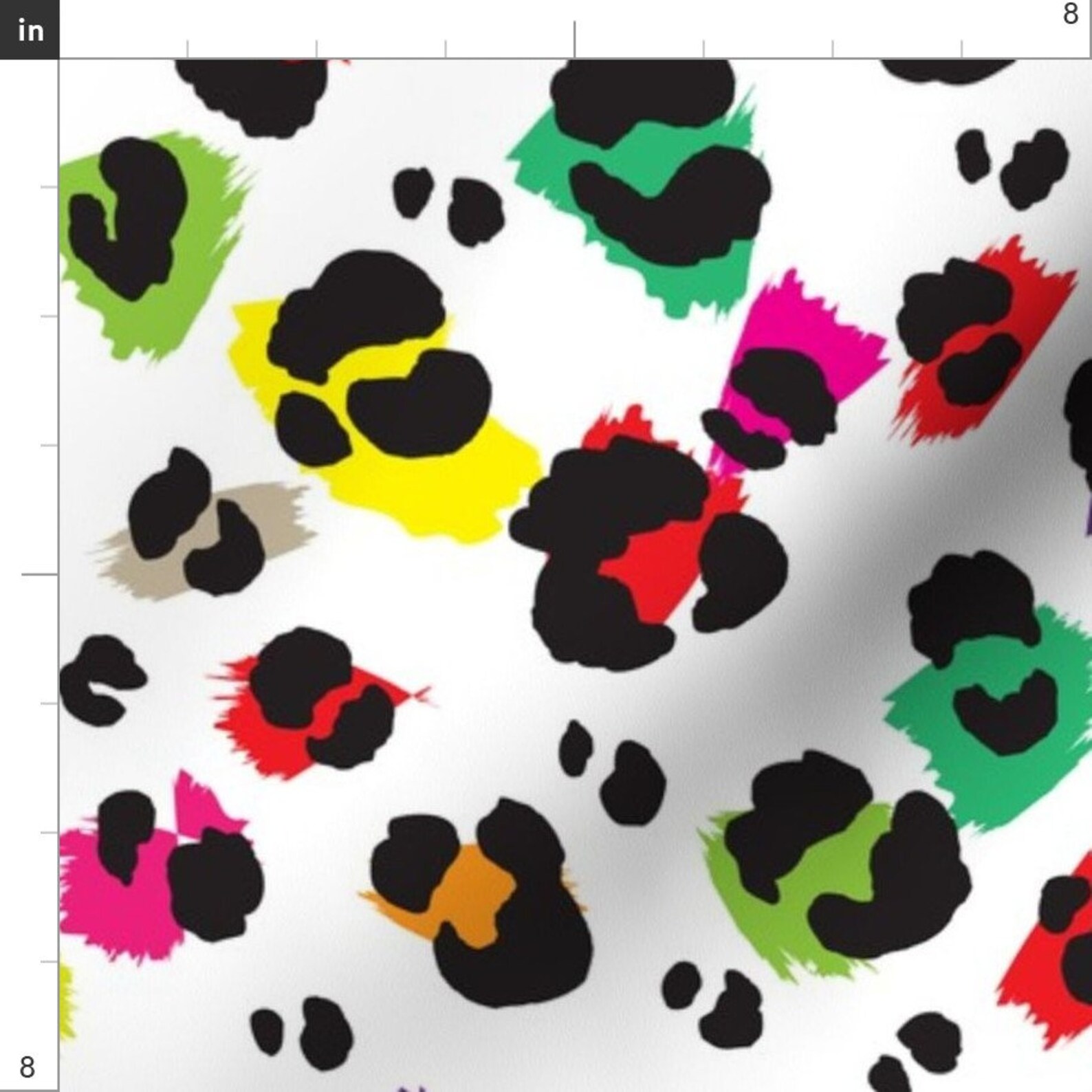 Rainbow Leopard Print Fabric Leopard Print by Ornaart | Etsy