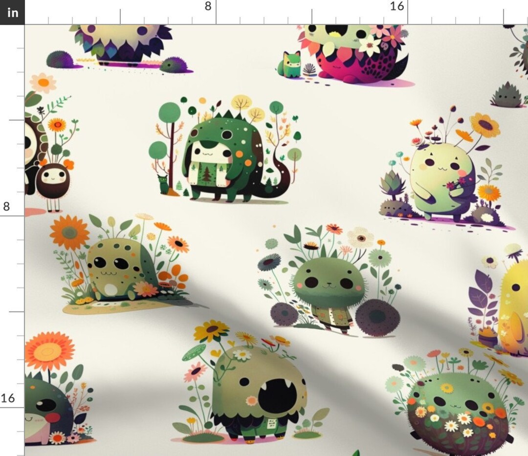 Cute Fabric Garden Monsters by Yulia Monsters Garden Flowers ...