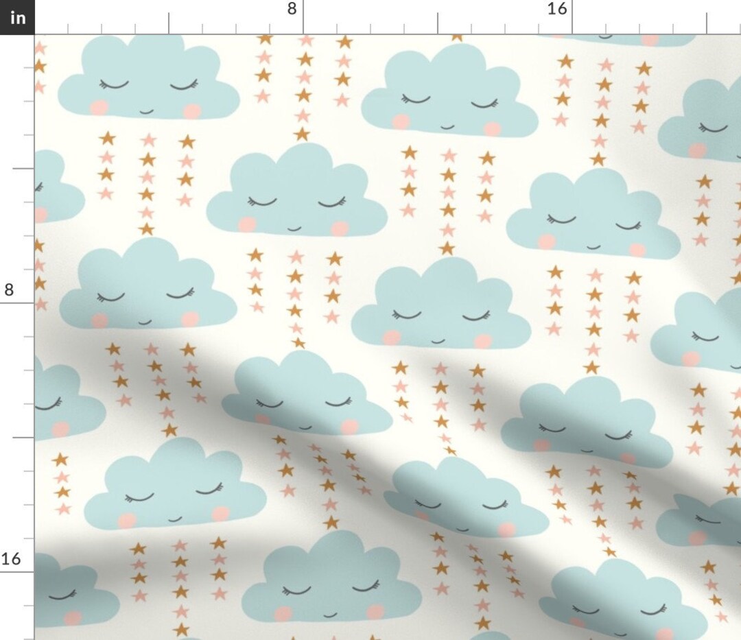 Rain Cloud Fabric Little Rain Cloud by Littlefoxhill - Etsy