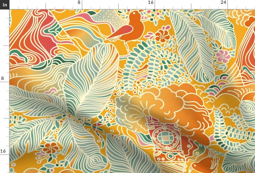 Tropical Volcano Fabric - Hawaii Trip to the Center of the Earth by ...