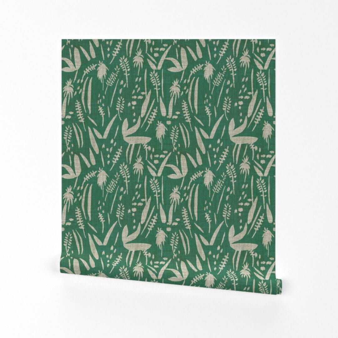 Plants Wallpaper Playa Junga Green by Holli Zollinger Green Plants ...