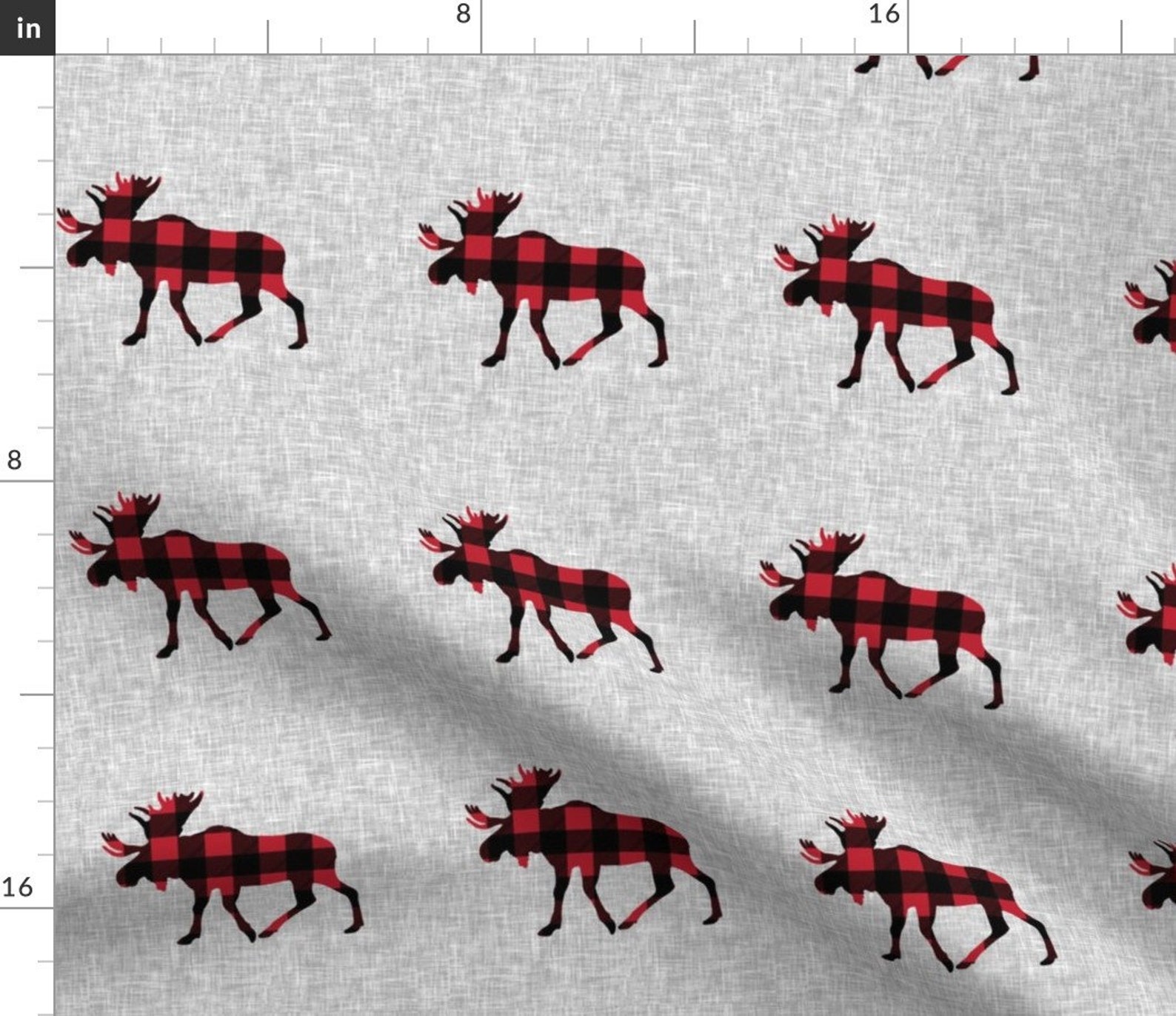 Buffalo Plaid Moose Fabric 6 Quilt Block Moose - Etsy