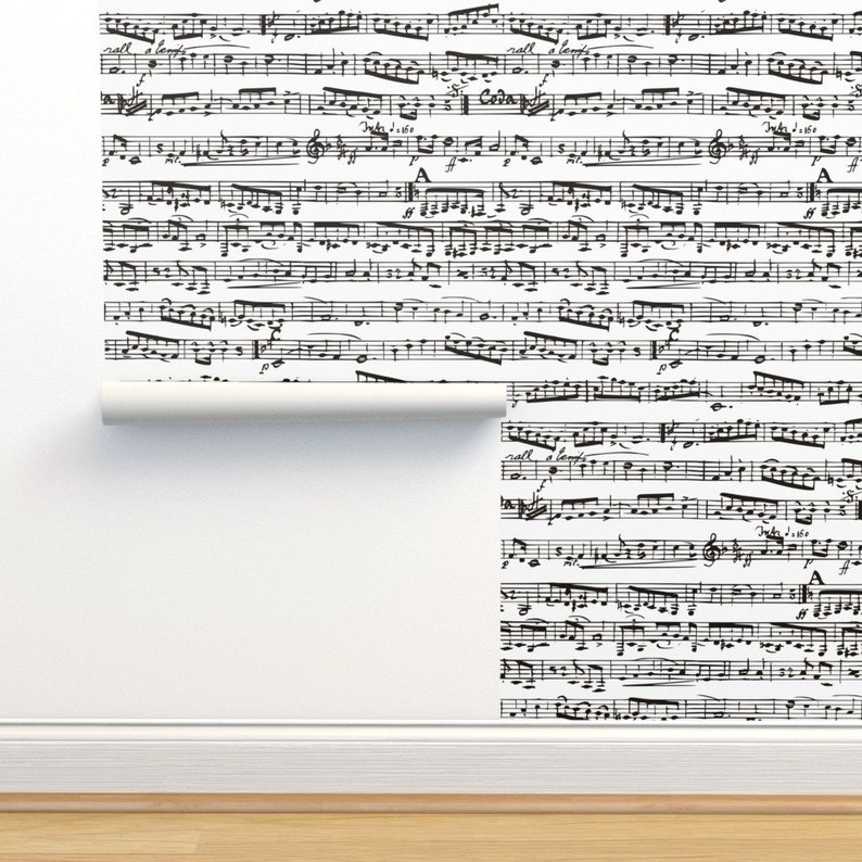 Music Notes Wallpaper Black and White Music Notes by - Etsy