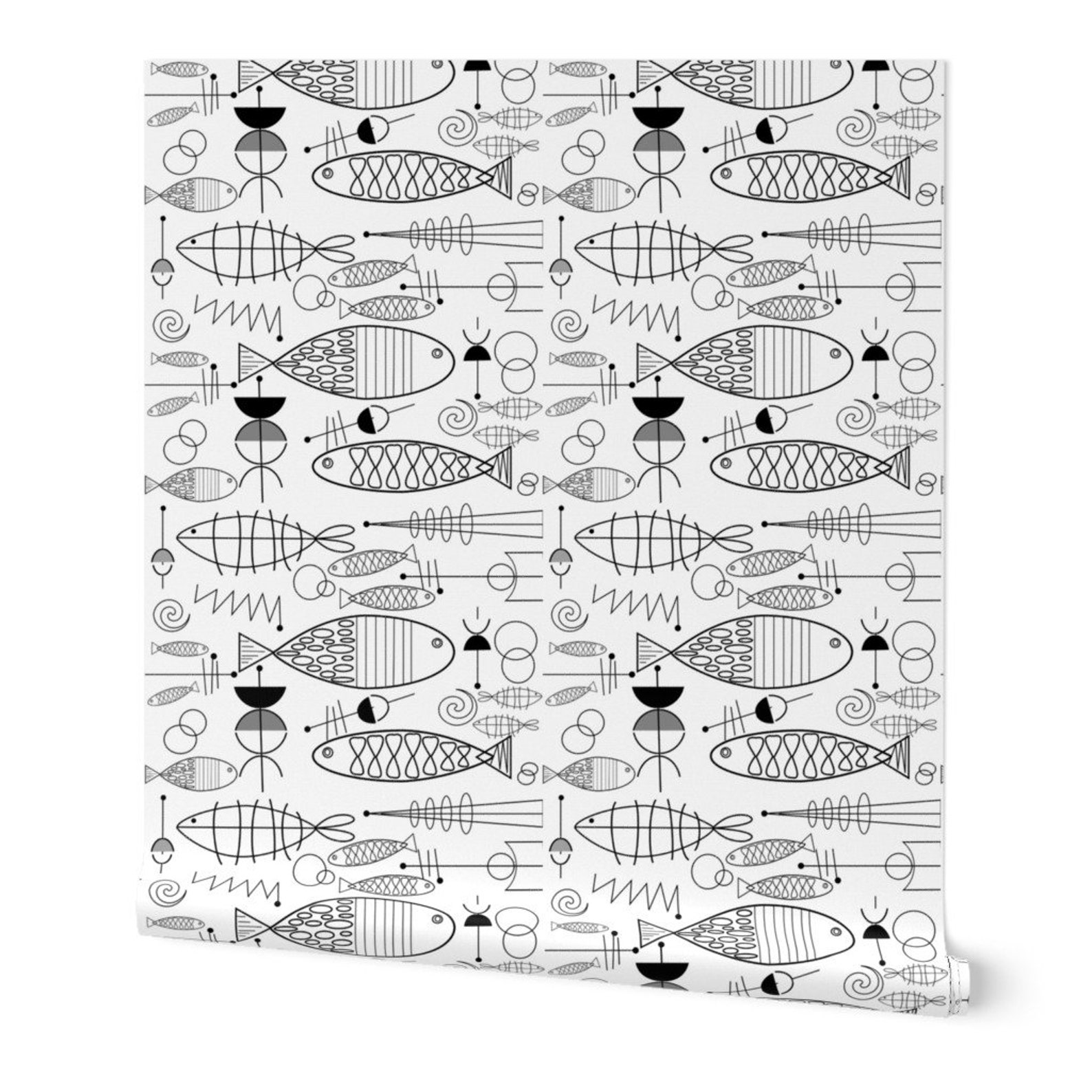 Mid-century Mod Wallpaper MCM Fish by Hot4tees Bgyahoo Com - Etsy