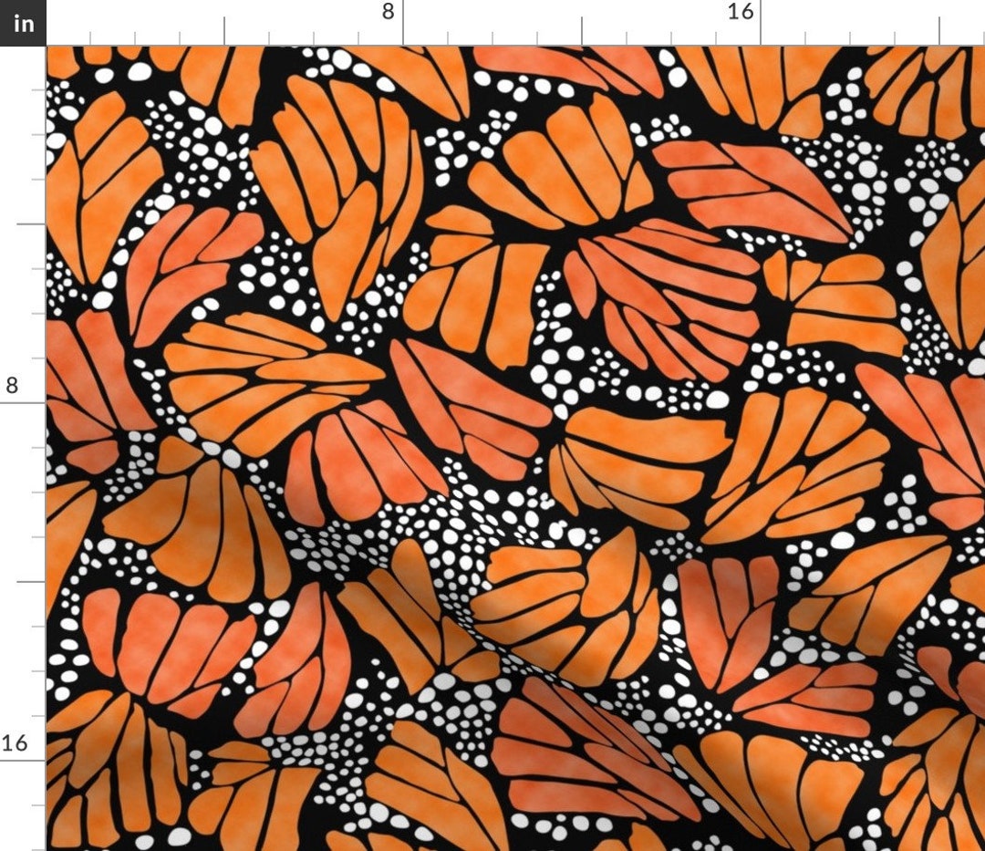 Orange Monarch Butterfly Fabric Orange Monarch Butterfly by ...