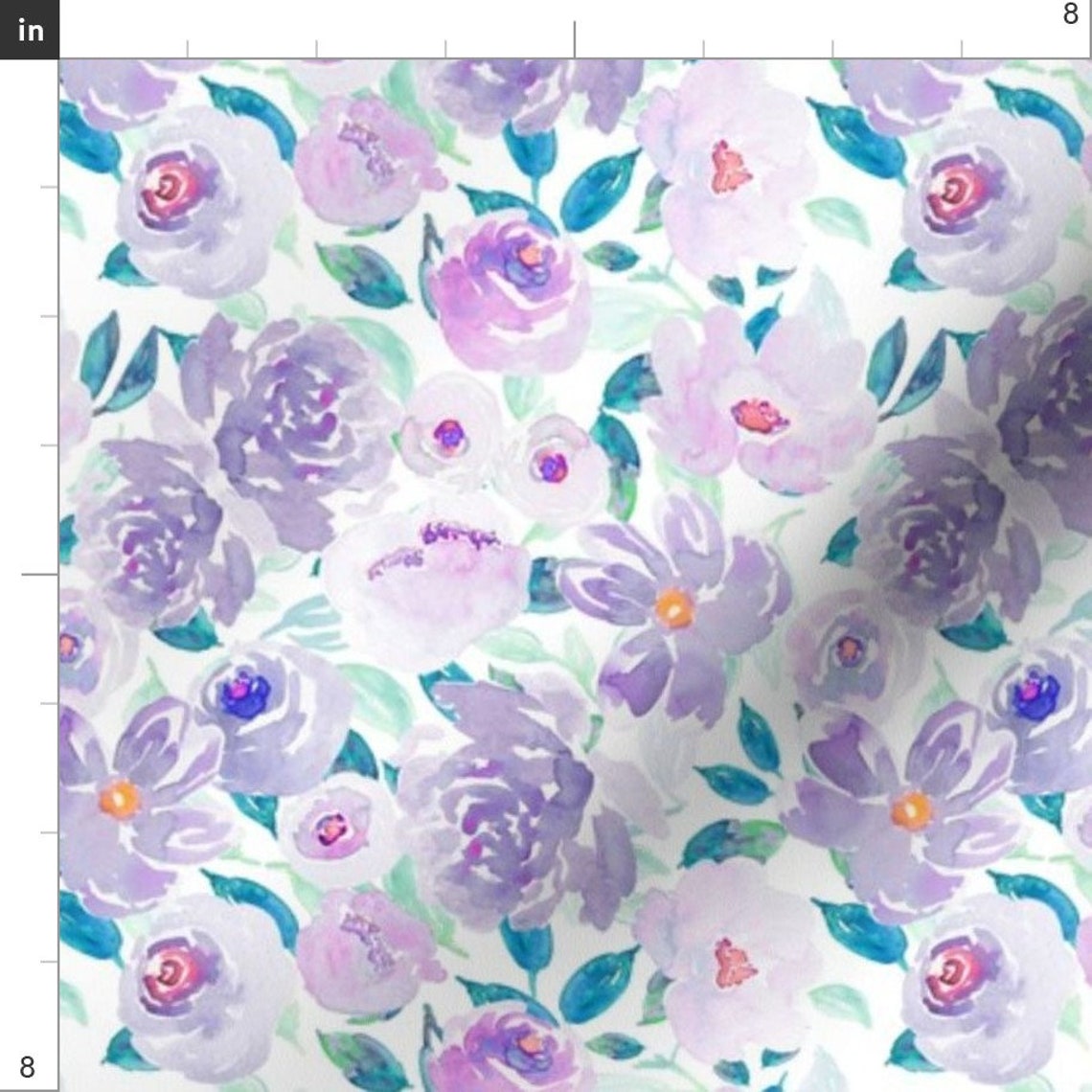 Floral Fabric Indy Bloom Plumsy B by Indybloomdesign - Etsy