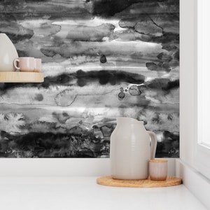 Monochrome Wallpaper Watercolour 15 by Heytangerine - Etsy