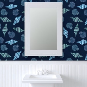 Blue Shells Wallpaper Sound of Waves by Achiachodesign Coastal ...