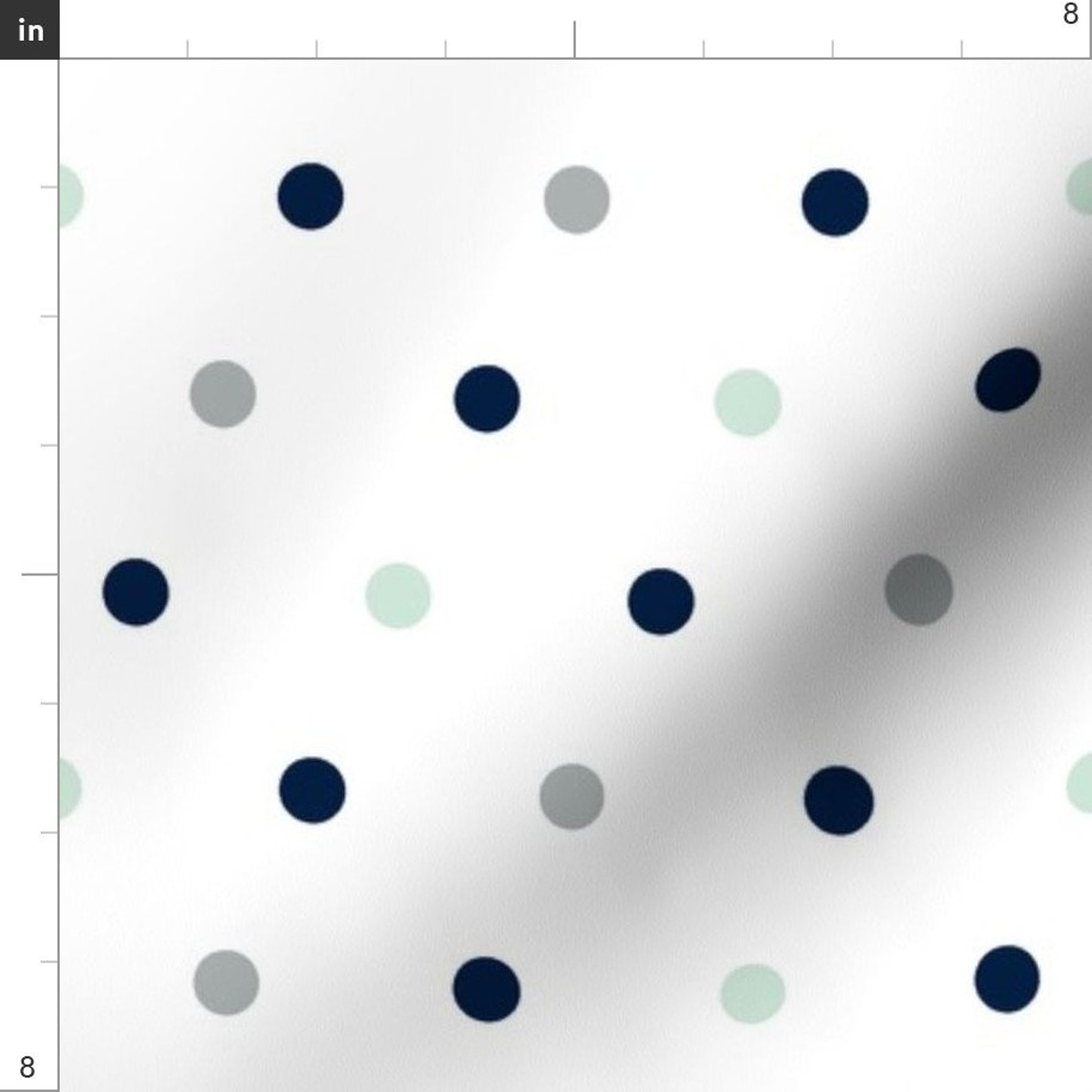 Polka Dots Fabric Large Polka Dots // Navy/mint/grey by - Etsy