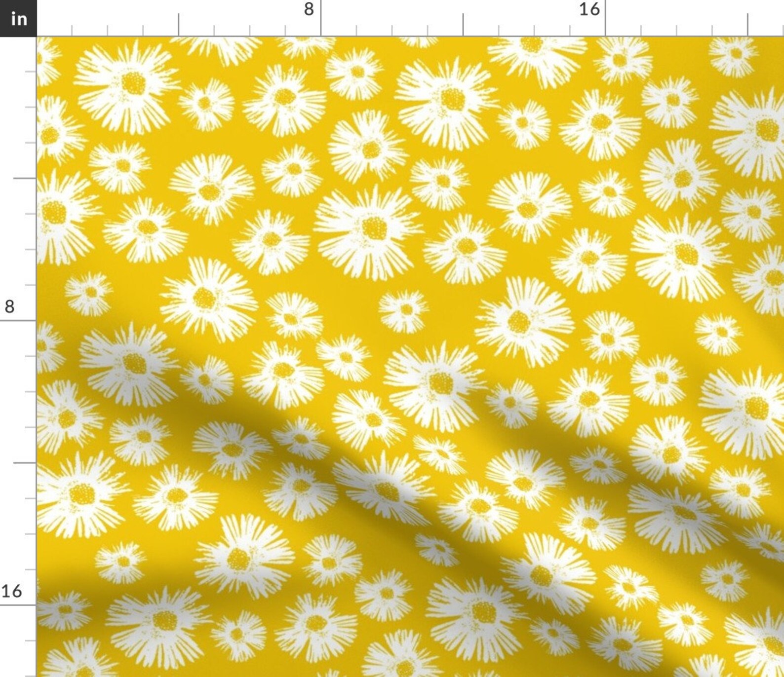 Yellow Daisy Fabric Paper Daisy Summer Yellow by - Etsy