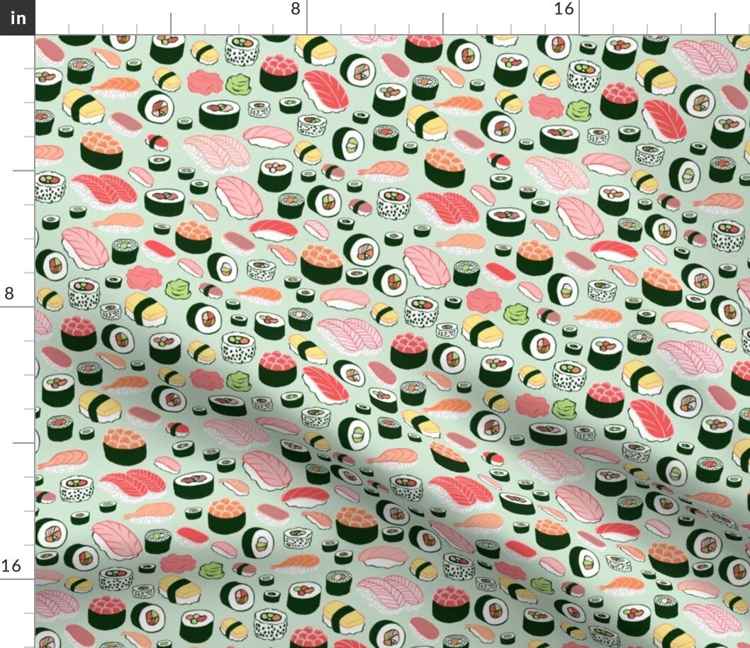 Sushi Fabric Sushi by Kristinnohe Japanese Food Japan - Etsy