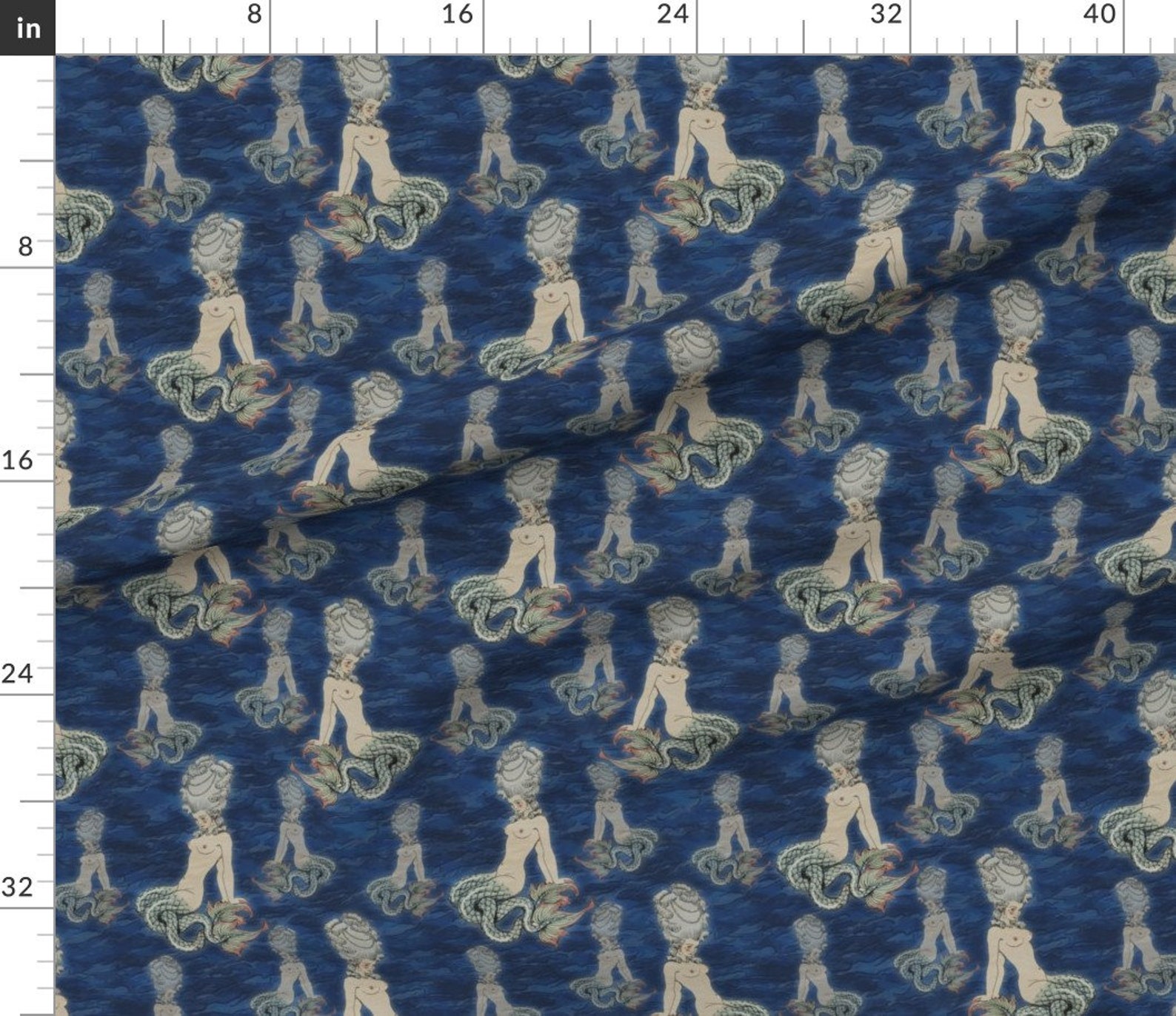 Rococo Fabric the Little Rococo Mermaid by Bonnie Phantasm - Etsy
