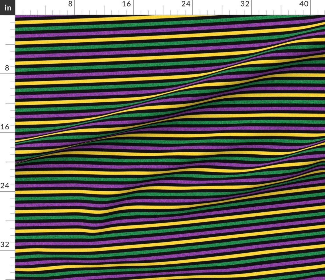 Mardi Gras Fabric Mardi Gras Stripes by Charlottewinter - Etsy
