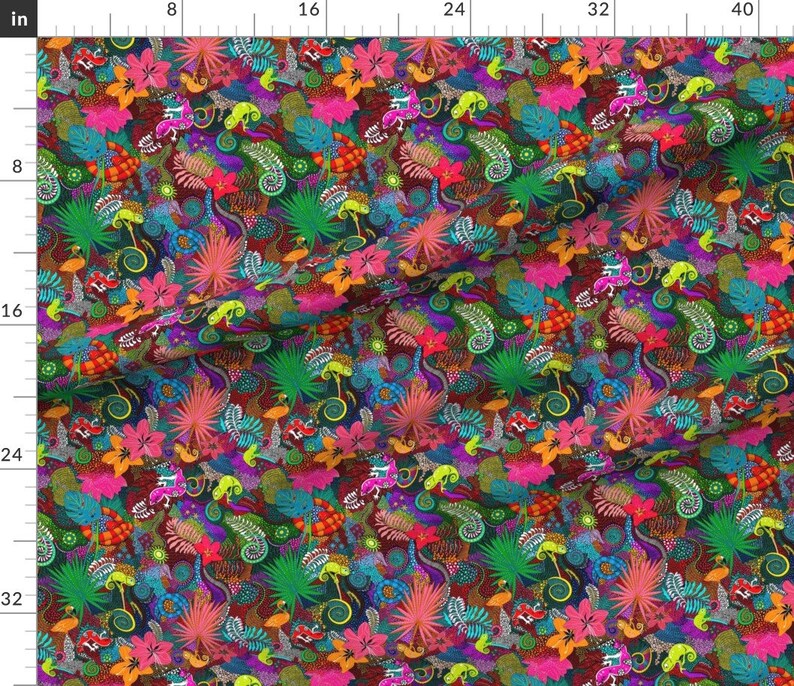Lizards Fabric Reptiles in Color by Reneeciufo Gecko | Etsy