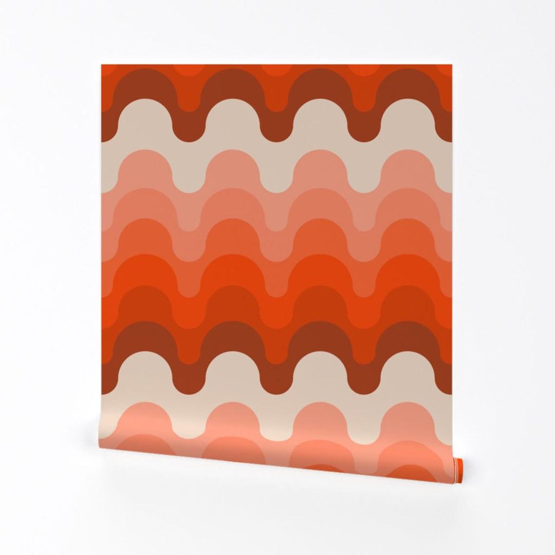 Orange Drip Wallpaper - Red Rock by Circa78designs - Seventies Custom ...