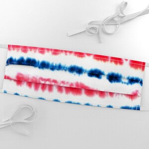 Mottled Stripes Fabric Red and Dark Blue Tie Dyed Stripes by | Etsy