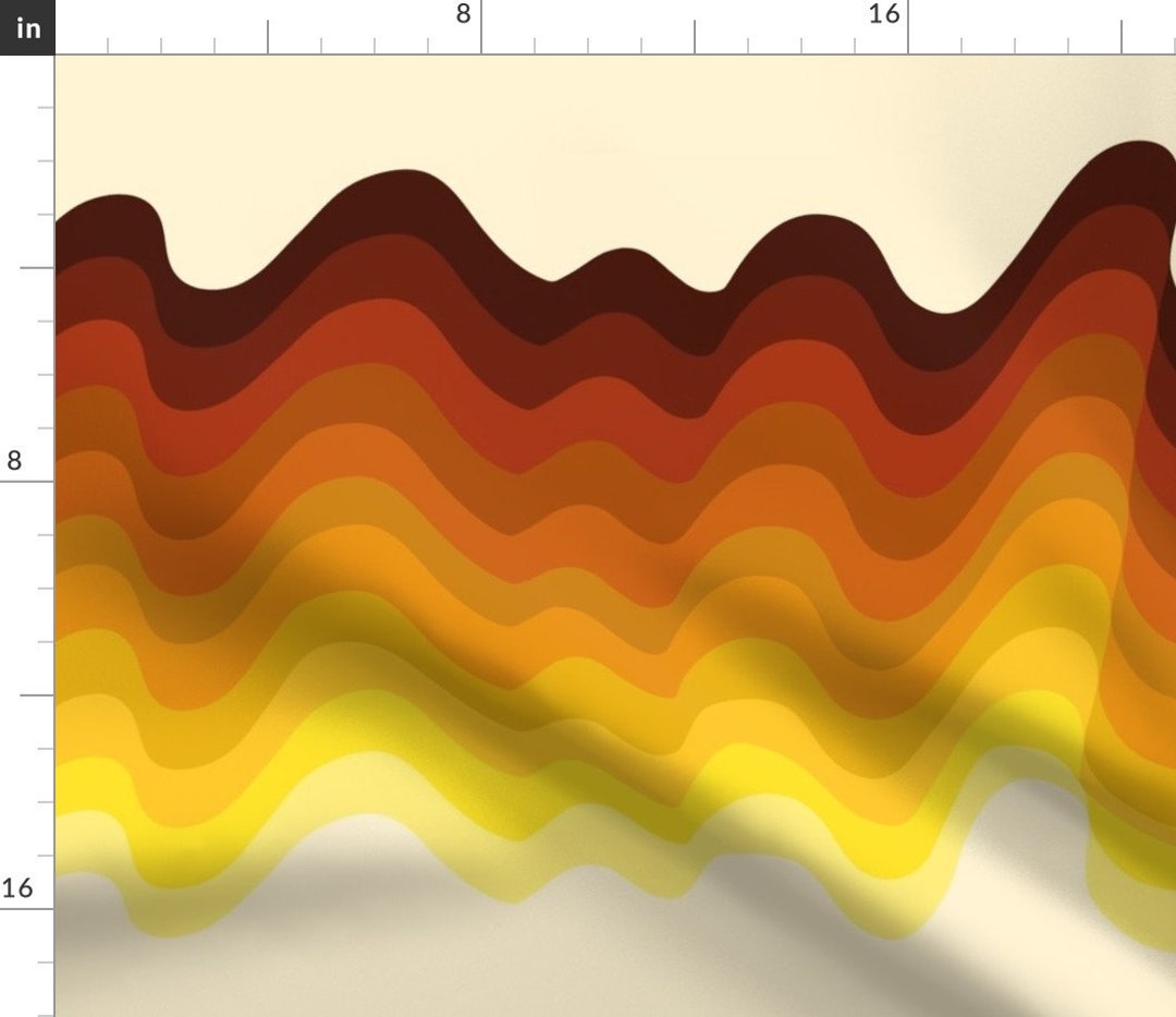 Red Retro Colorblock Ombre 1960s Fabric Retro Ripple by - Etsy