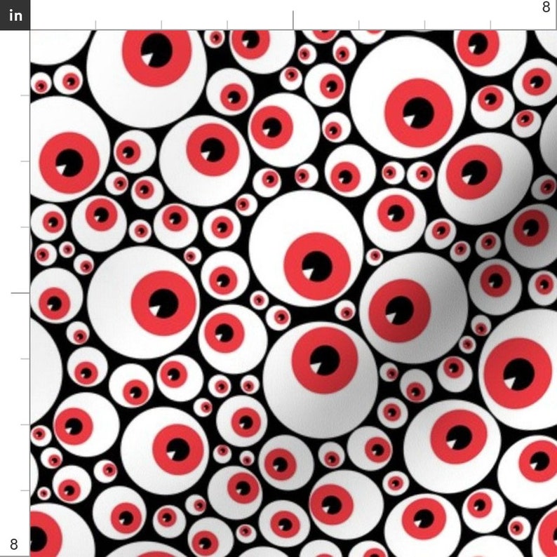 Red Eyeball Fabric Eyeballs Red By Petitspixels Spooky Red | Etsy