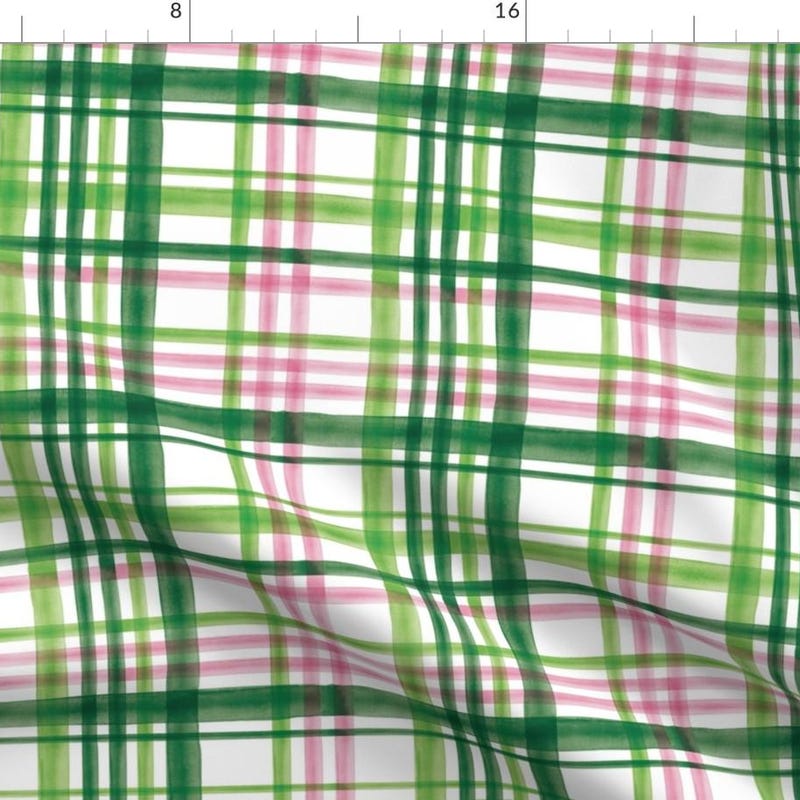 Pink Plaid Fabric - Etsy