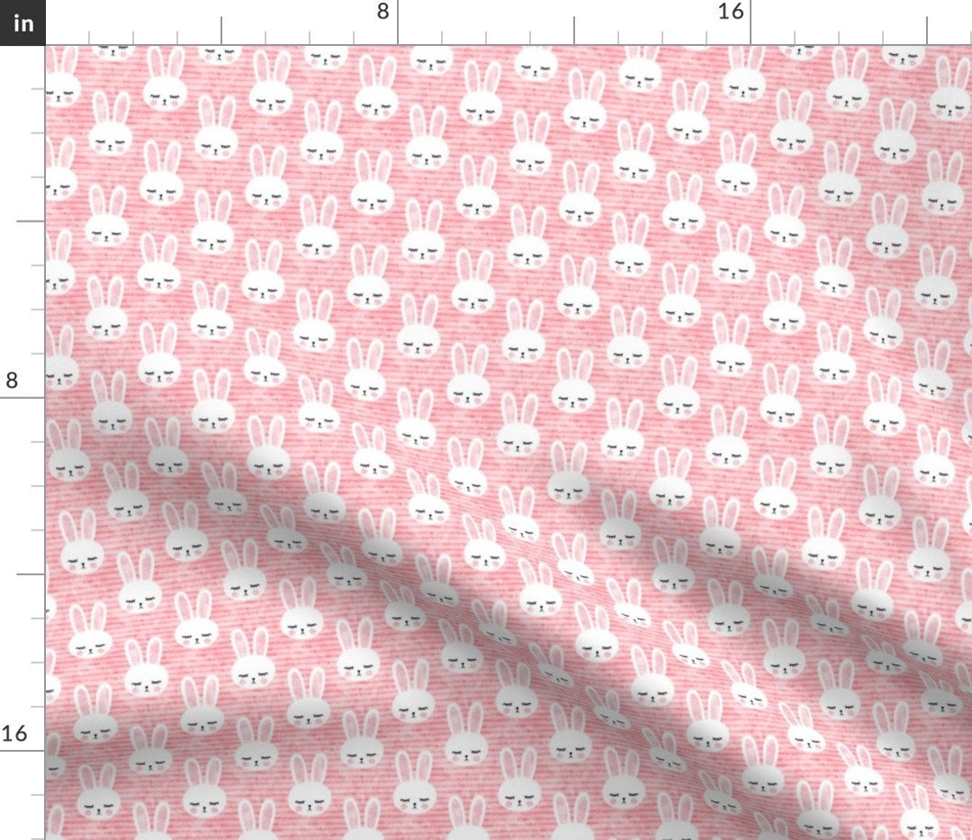 Bunny Fabric 1.5 Bunnies on Pink sleepy Bunny by Littlearrowdesign ...