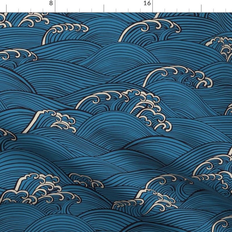 Waves Fabric - Etsy