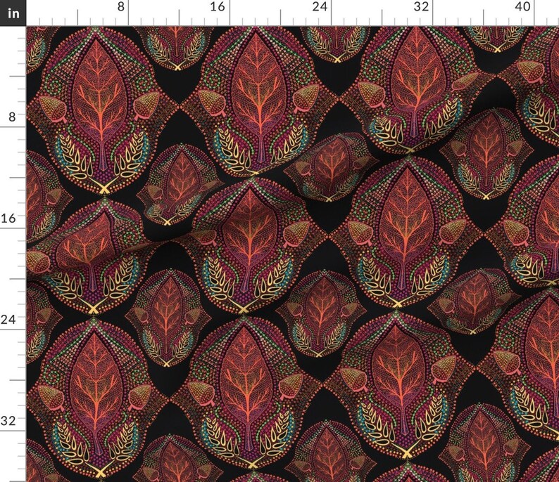 Fall Ogee Fabric Rustic Autumn Ogee by Beesocks Geometric - Etsy New ...