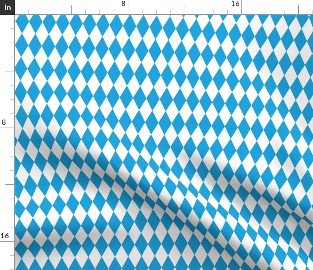Blue Diamonds Geometric Fabric Oktoberfest Bavarian Blue White by Paper ...