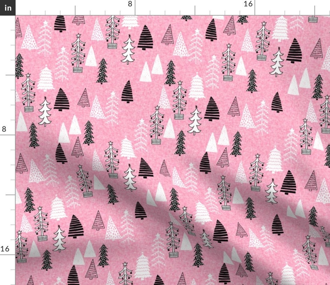 Festive Trees Fabric Christmas Tree Forest Fabric Cute - Etsy