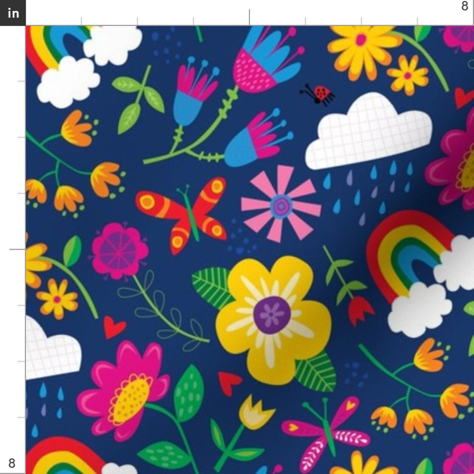 Spring Floral April Showers Fabric April Showers May Flowers | Etsy