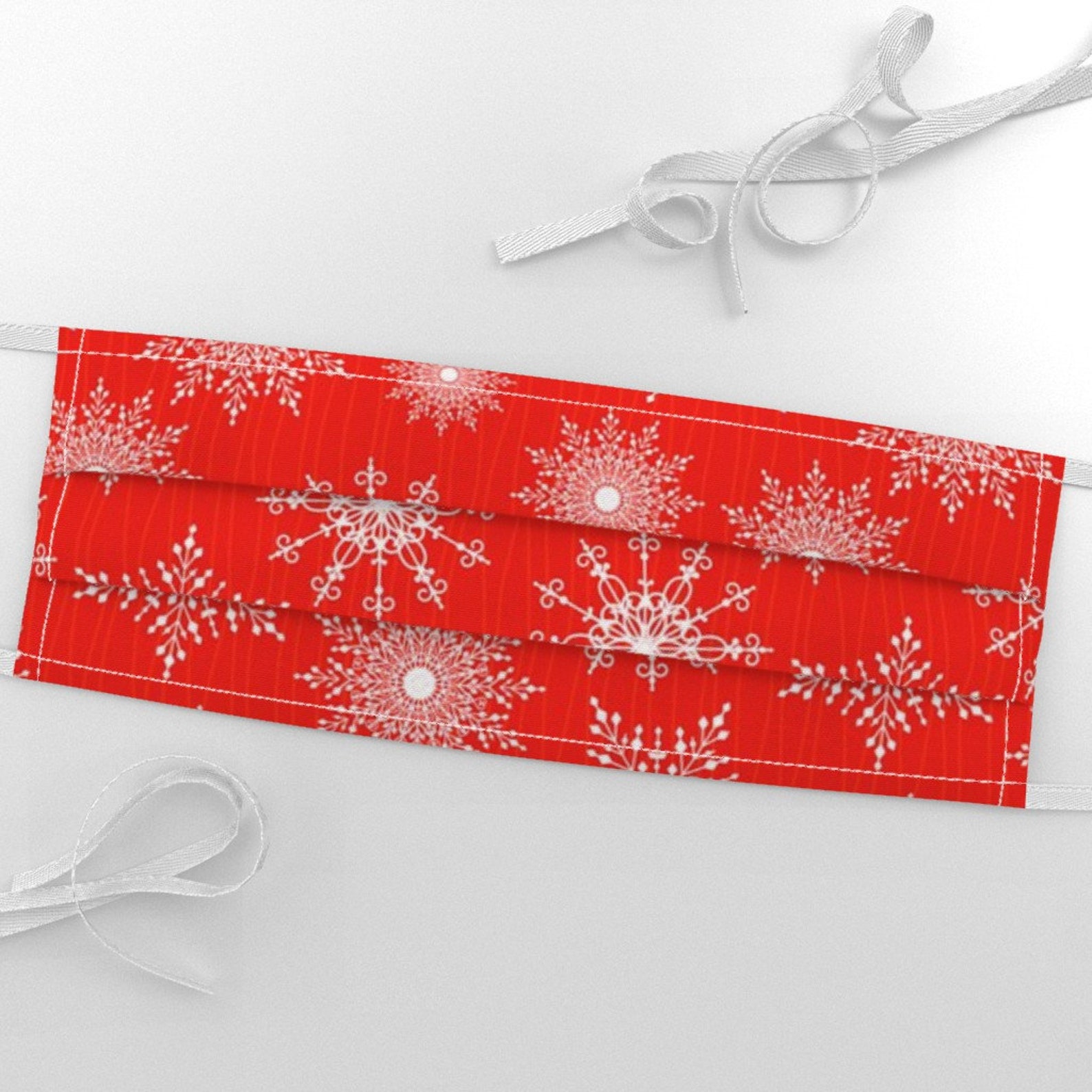 Red Snowflake Fabric Ornate Snowflakes Pattern by Diane555 | Etsy