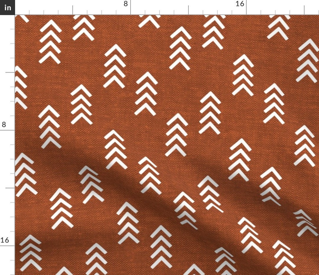 Rust Orange Arrow Fabric Arrow Stripes Orange by - Etsy