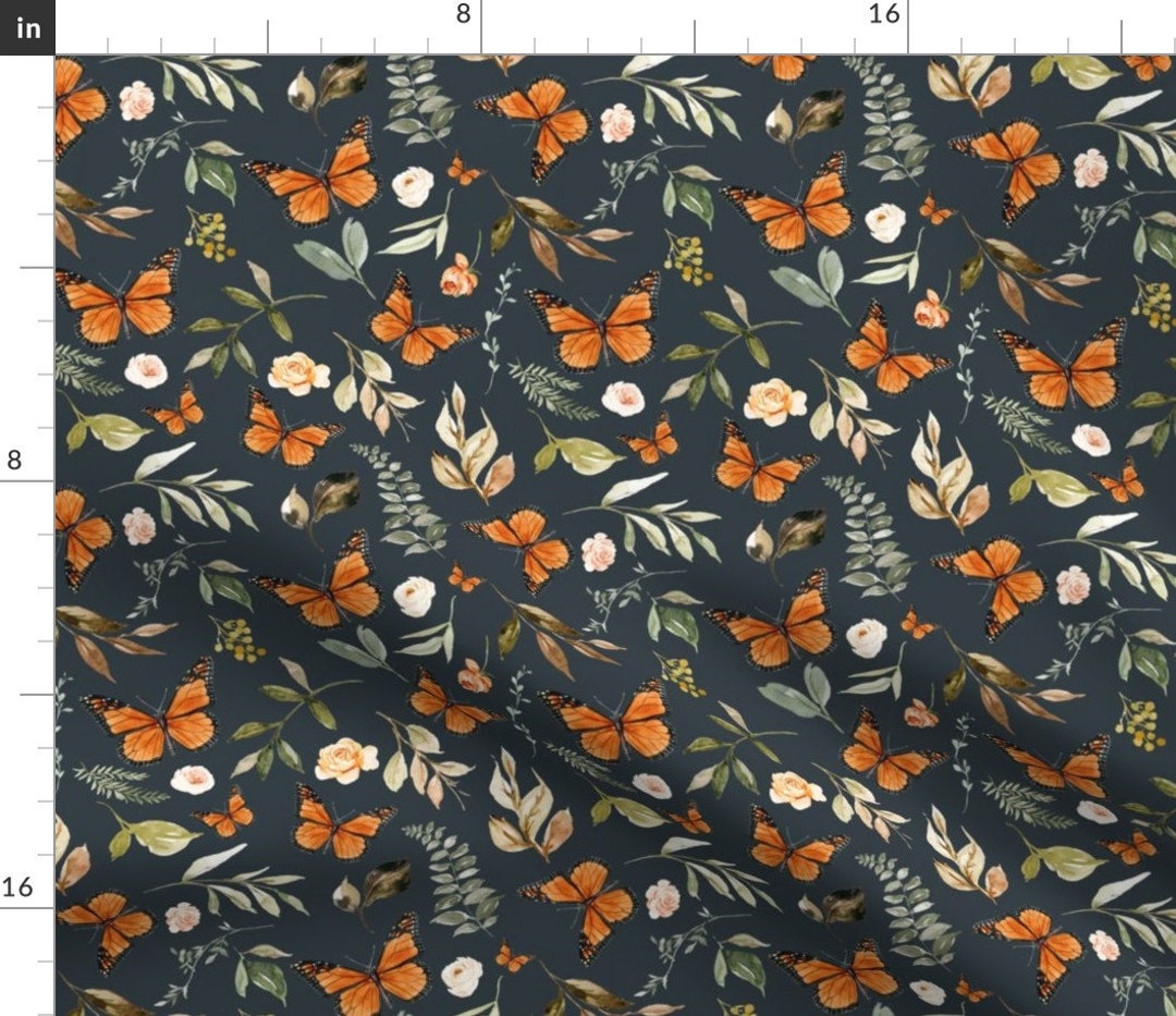 Monarch Butterflies Fabric Monarch Butterflies // Midnight Blue by ...