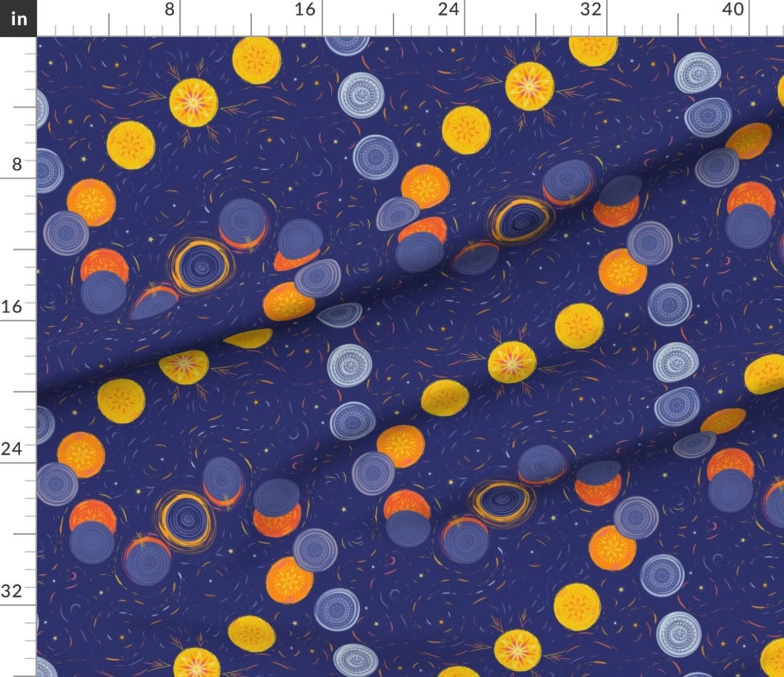 Solar Eclipse Fabric Eclipse by Hootenannit Solar Eclipse - Etsy