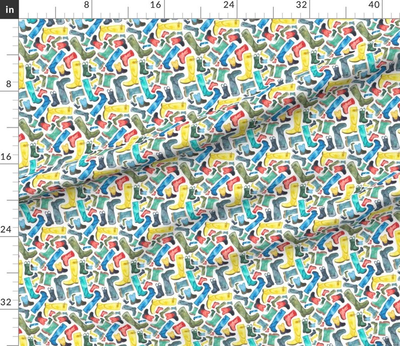 Watercolor Wellies Fabric Wellies by Elena O'neill | Etsy