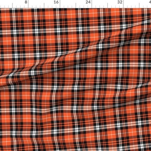 Orange Plaid Fabric Pumpkin Fall Plaid Orange,black,white by ...