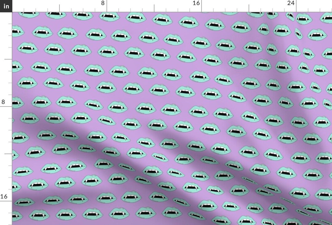 Halloween Fabric - Vampire Lips - Teeth, Lip, Lips, Halloween ...