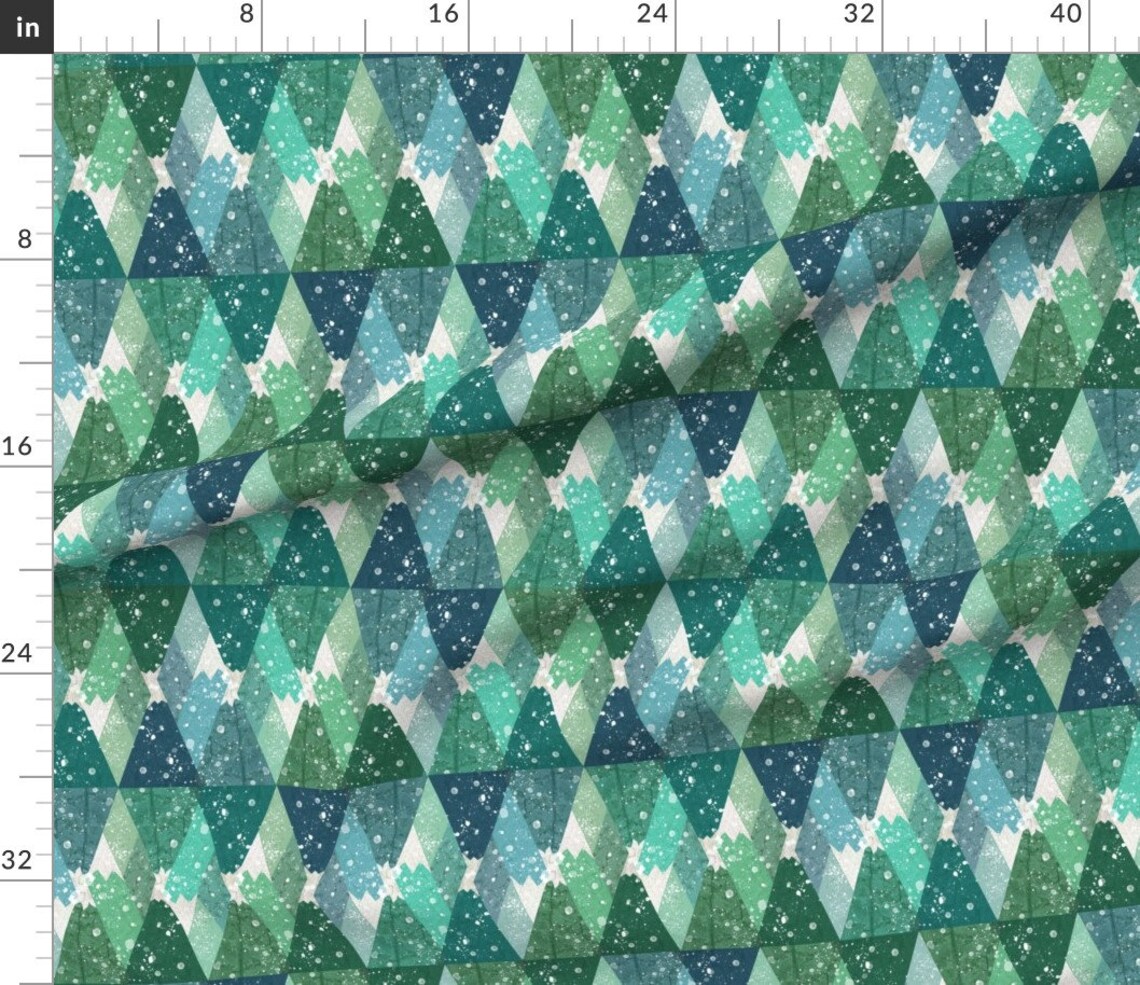 Mountain Fabric Alpine Wilderness Snowy Mountain Peaks | Etsy