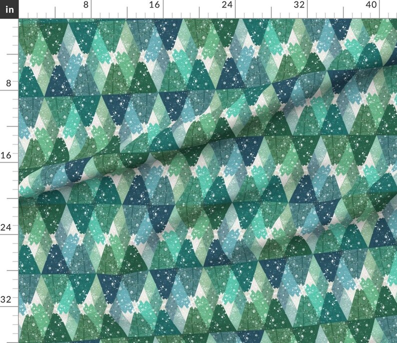 Mountain Fabric Alpine Wilderness Snowy Mountain Peaks - Etsy