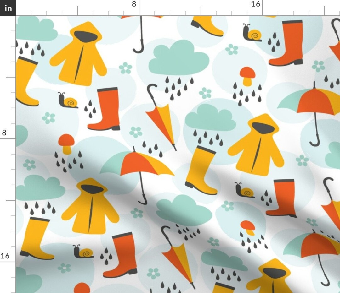 April Showers Raincoat Umbrella Fabric Colorful April Shower - Etsy