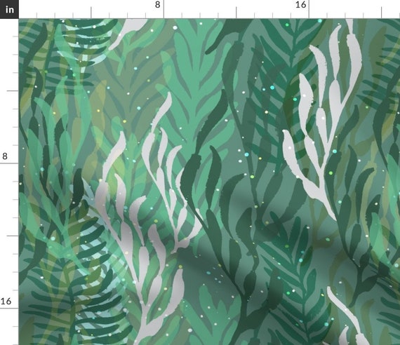 Seaweed Ocean Green Nautical Fabric Underwater Green Forest | Etsy