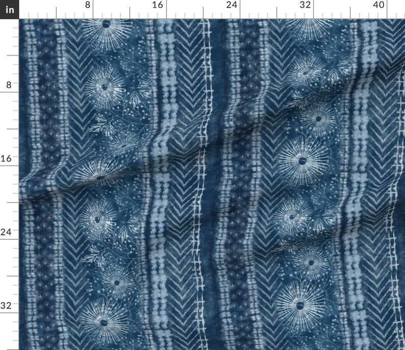 Shibori Blue Design Fabric Shibori Kyokai by Honoluludesign - Etsy