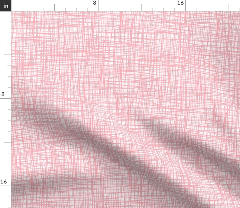 Pink Grid Fabric Grid Stripes Geometric Pink by Caja Design - Etsy