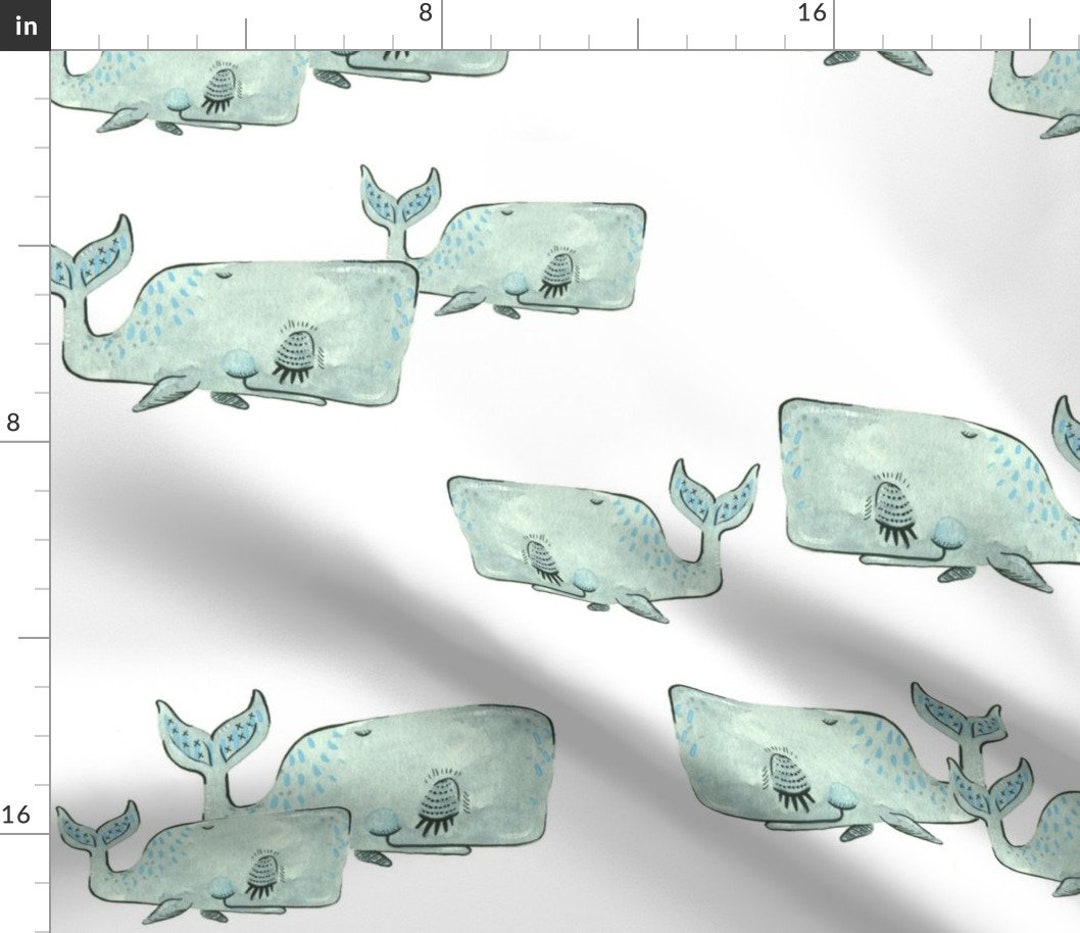 Sleepy Whale Fabric Sleepy Whales by Taraput Gender - Etsy