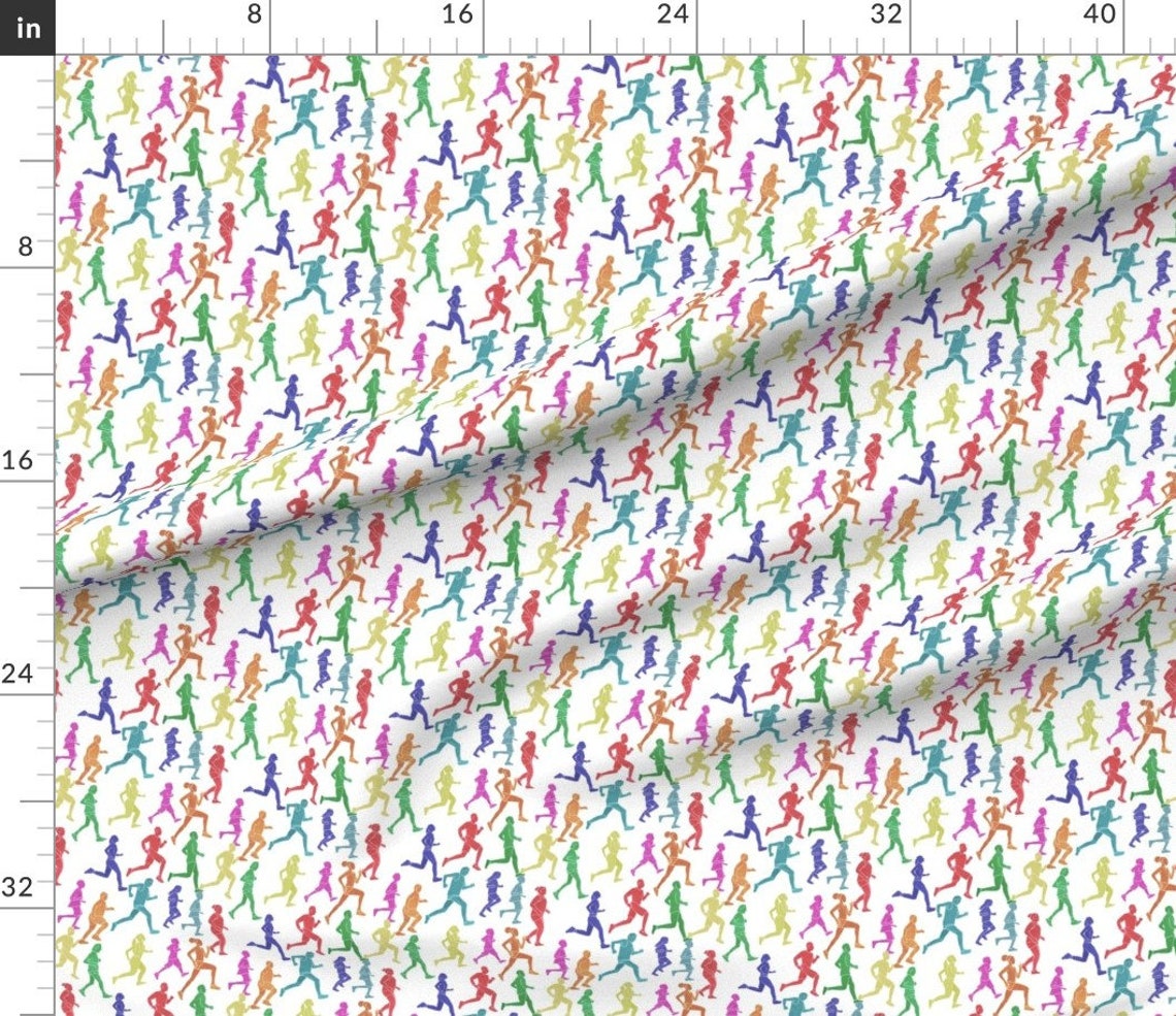 Rainbow Runners Fabric Rainbow Runners by Landpenguin - Etsy
